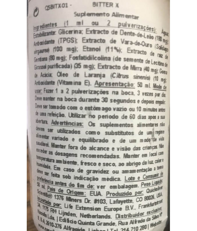 Compre Quicksilver Scientific BitterX DIURÉTICO 50ml