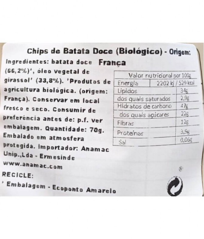 Compra Croustisud Chips Boniato BIO 70gr